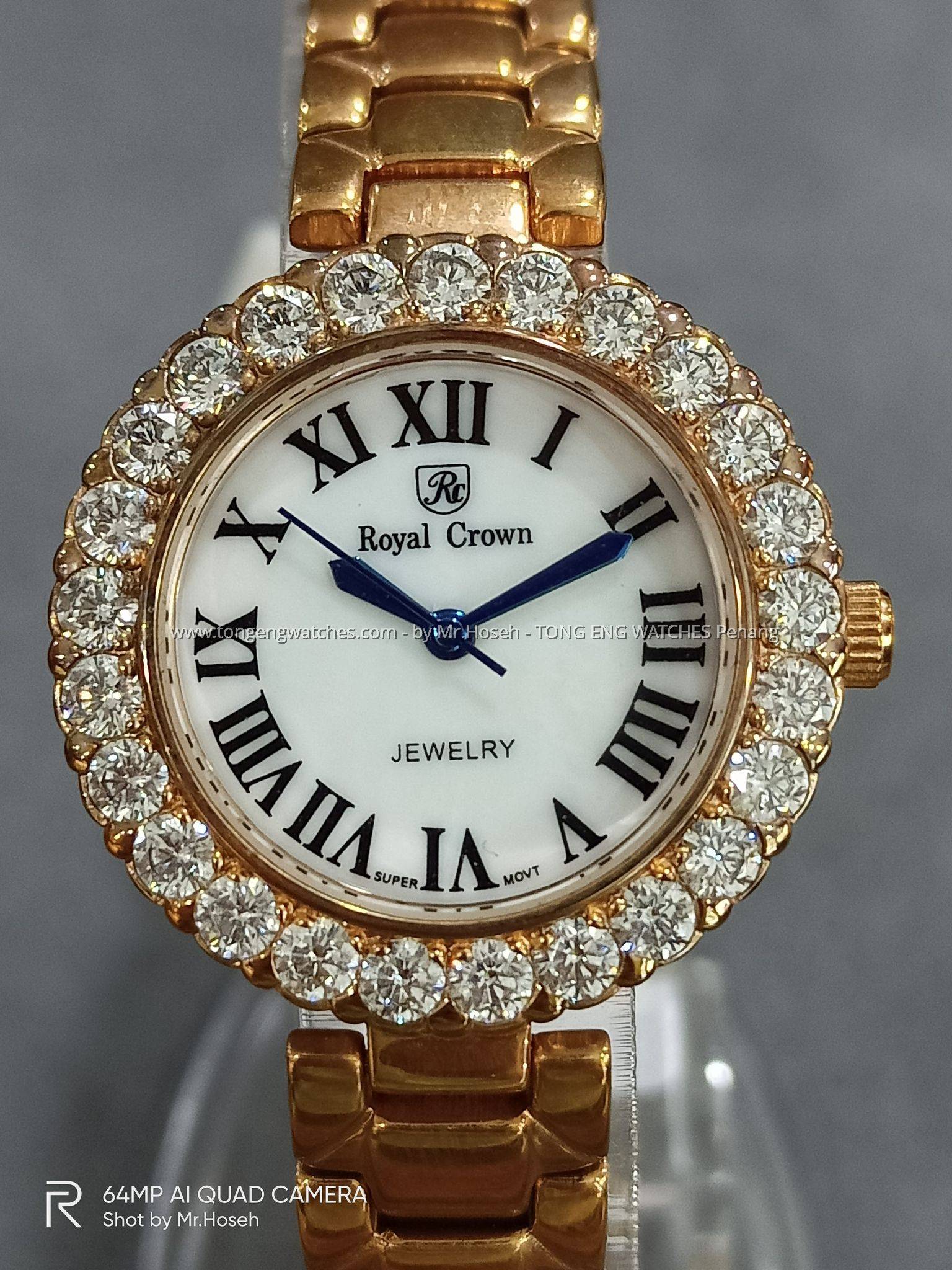 Royal Crown Crystal Bracelet Watch 6305B-RG-1M