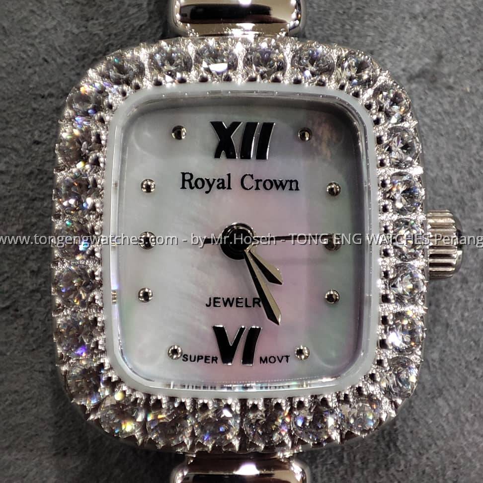 Royal Crown Crystal Bracelet Watch 1514B-SS-1M