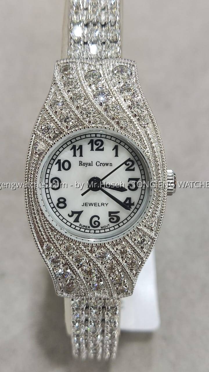 Royal Crown Crystal Bracelet Watch 2502B-SS-1M