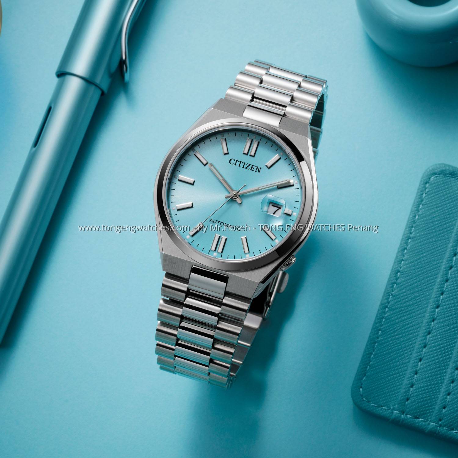 Citizen Mechanical Automatic Gents Tsuyosa Ice Blue Tiffany Dial NJ0151-88M