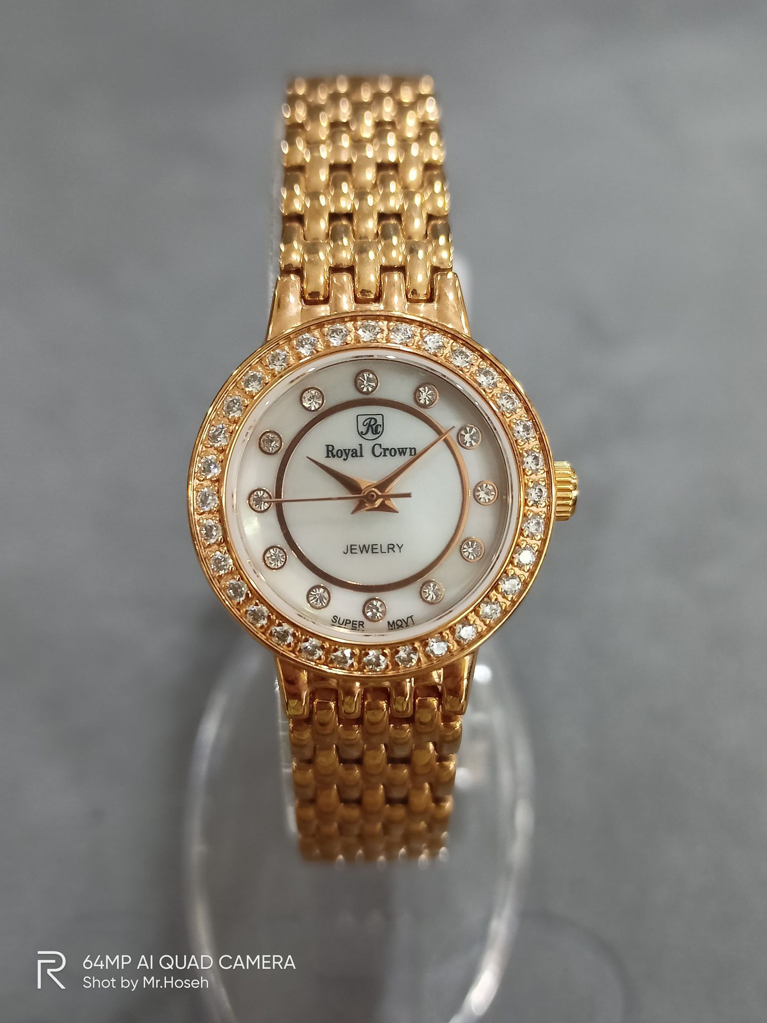 Royal Crown Crystal Bracelet Watch 3650LS-RG-1M