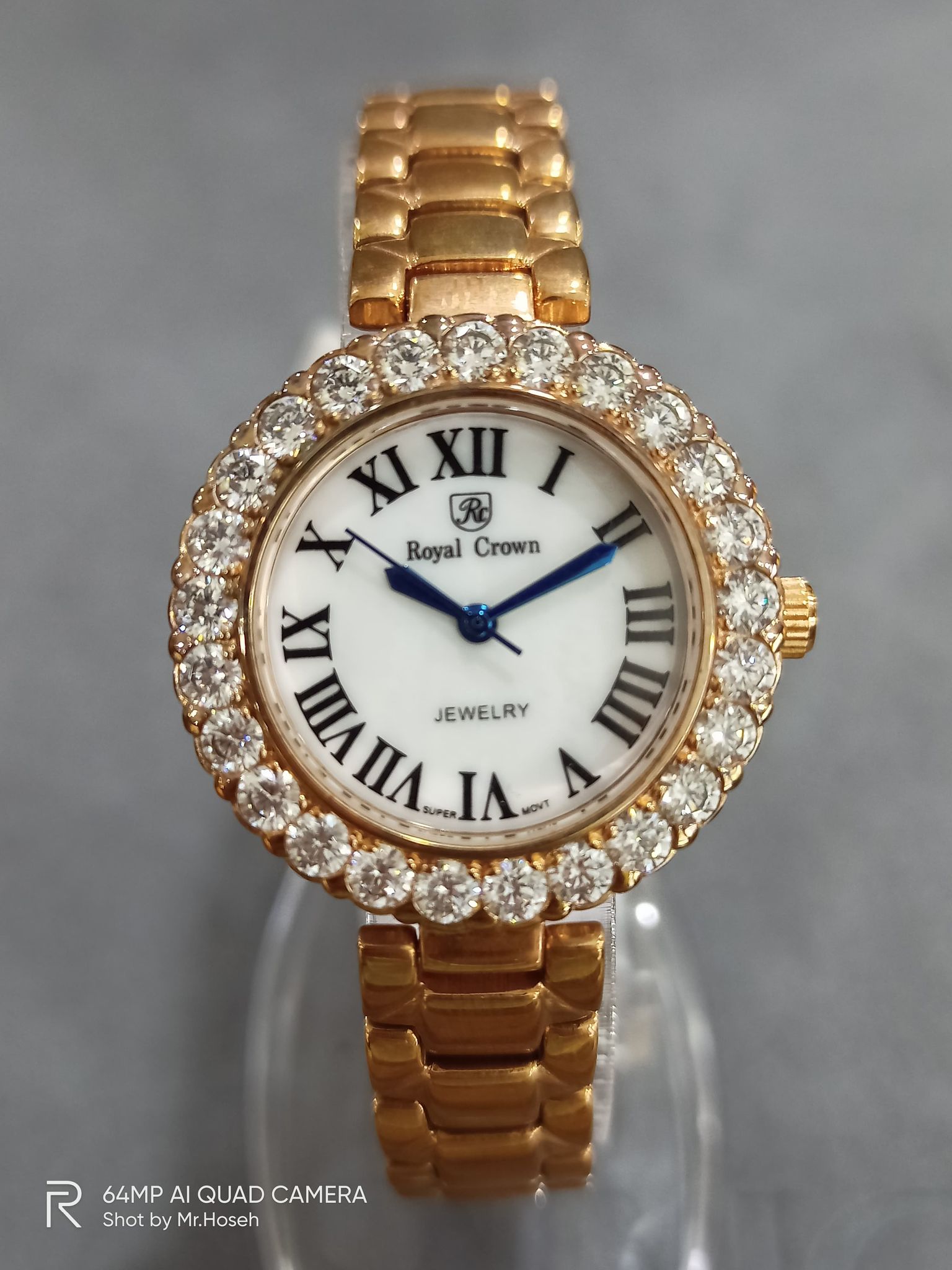 Royal Crown Crystal Bracelet Watch 6305B-RG-1M