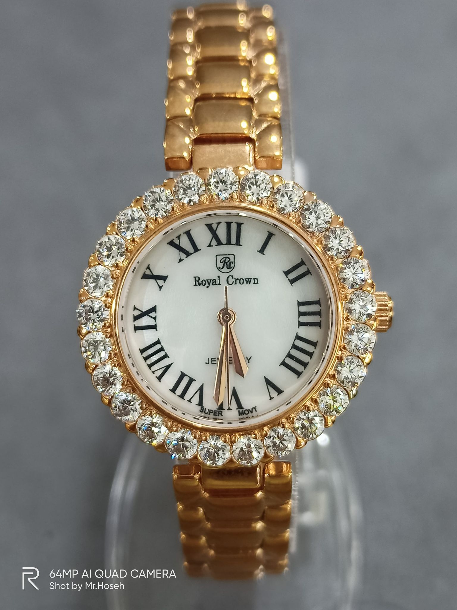 Royal Crown Crystal Bracelet Watch 6305S-RG-1M