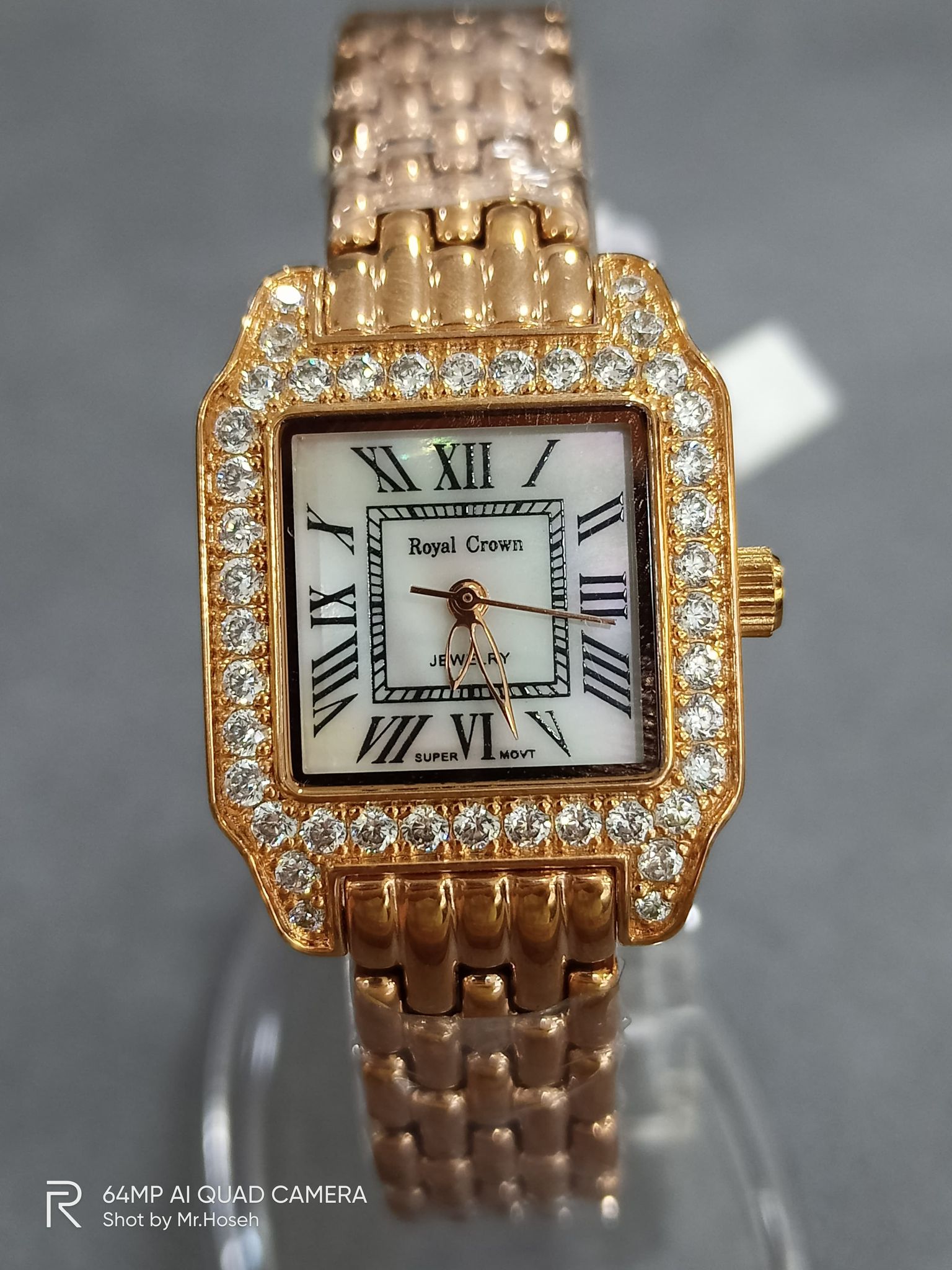 Royal Crown Crystal Bracelet Watch 6104S-RG-1M