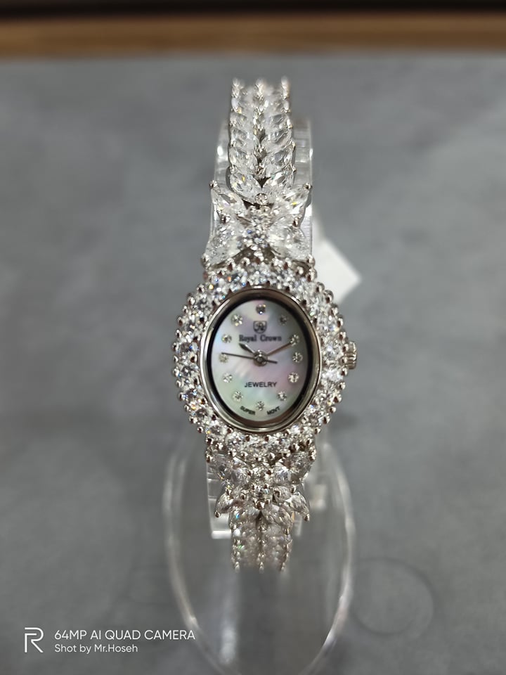 Royal Crown Crystal Bracelet Watch 2527B-SS-1M