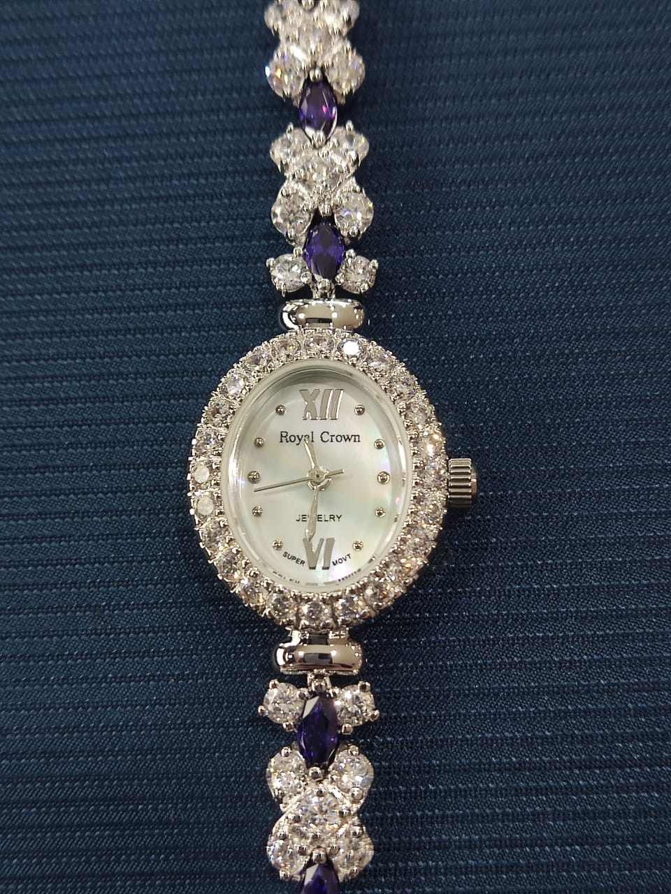 Royal Crown Crystal Bracelet Watch 1516B-SS-CZ5-1M