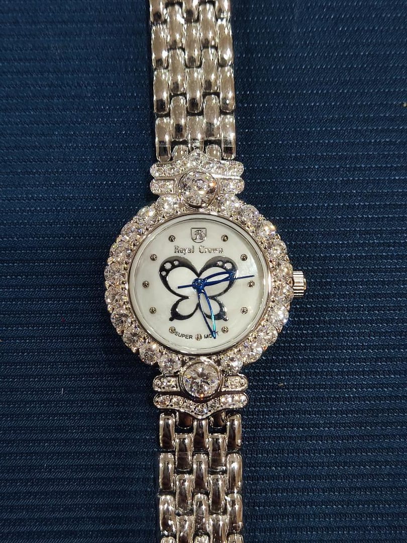 Royal Crown Crystal Bracelet Watch 3844B-SS-1M