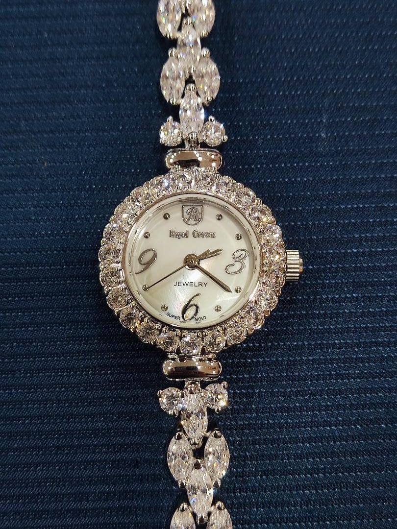 Royal Crown Crystal Bracelet Watch 63804B-SS-1M