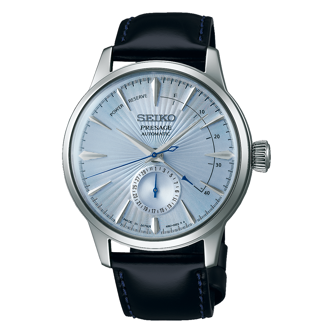 Seiko Presage Cocktail Time "Ice Blue" Power Reserve Indicator SSA343J1
